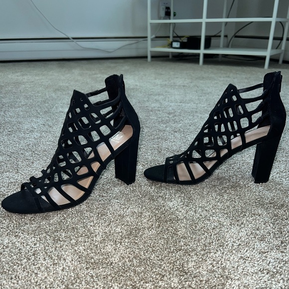 Material Girl | Shoes | Caged Black Heels 9 2 | Poshmark